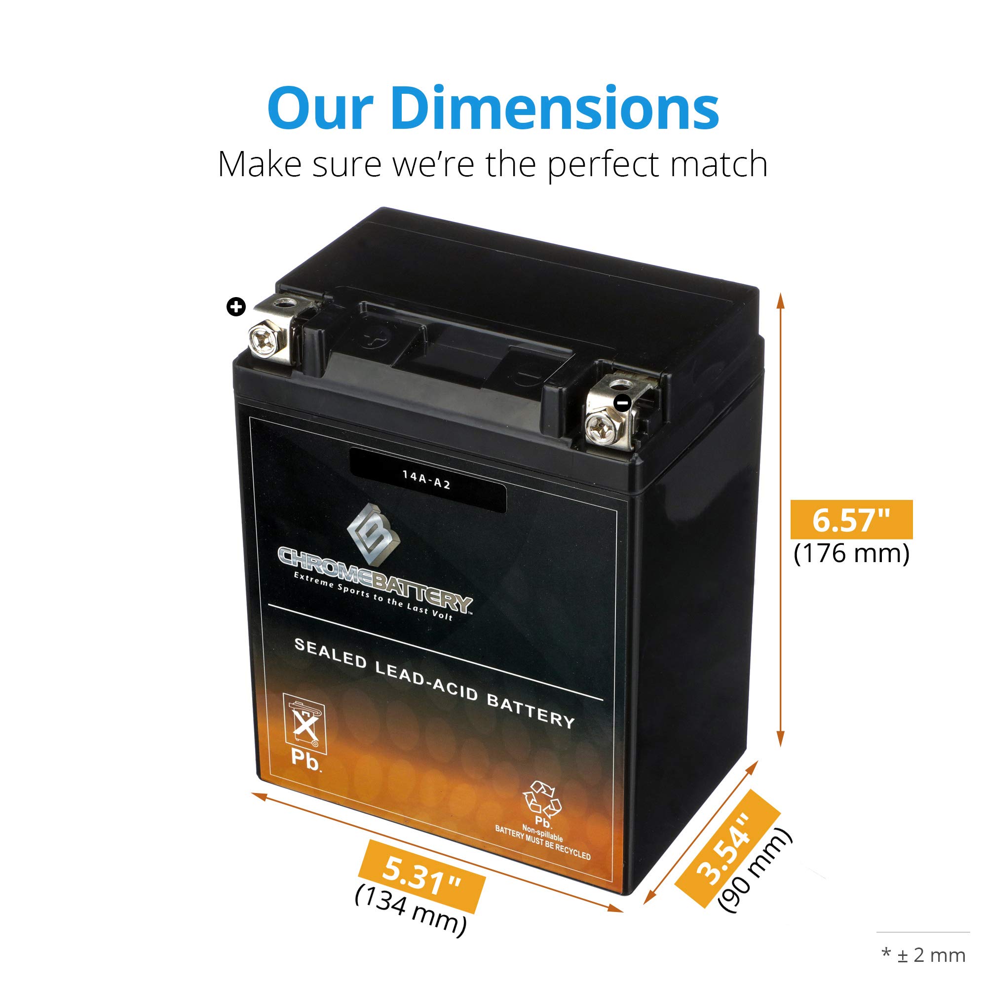YB14A-A2 12V 190CCA AGM Replacement Battery