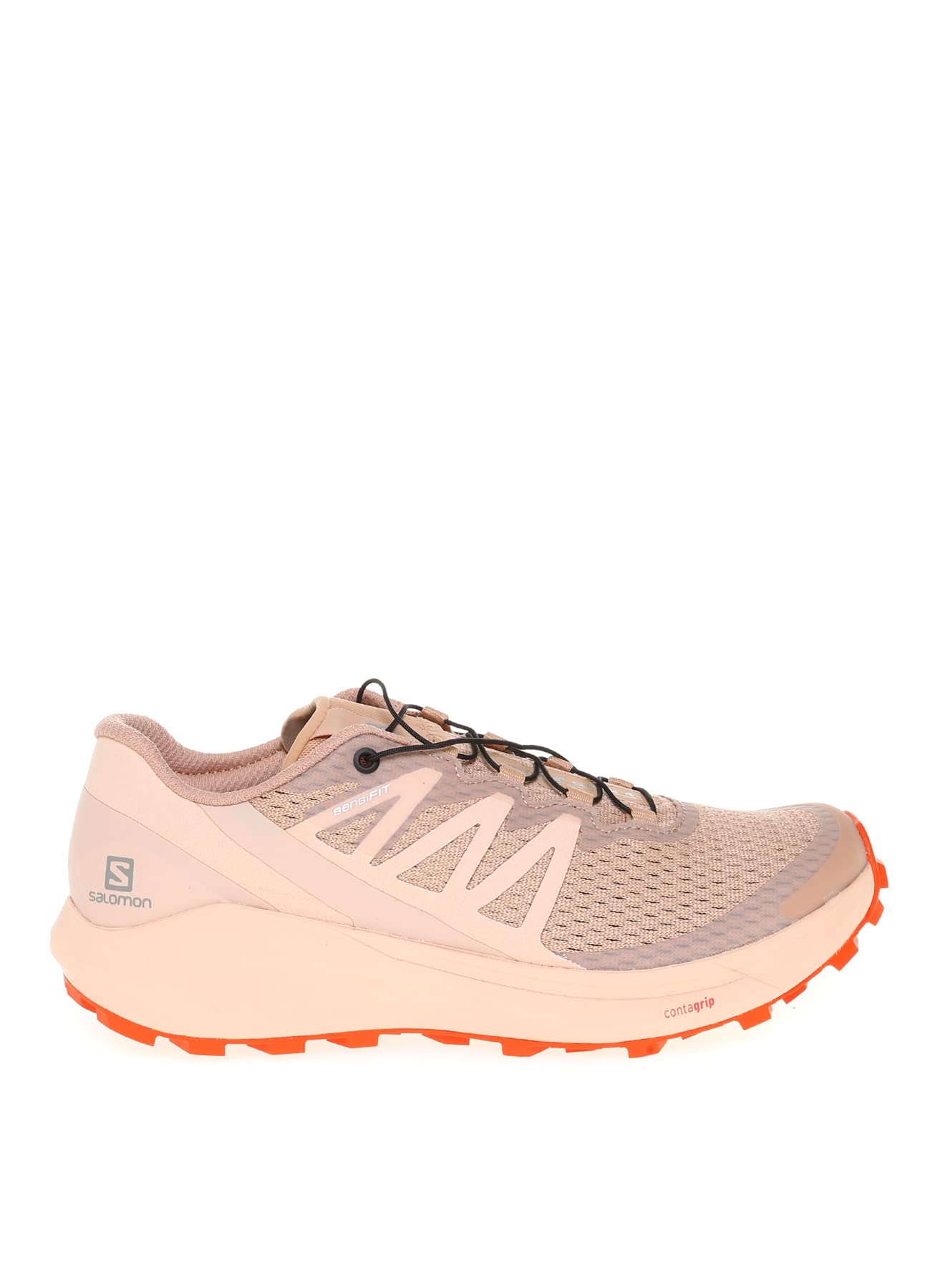 Salomon Sense Ride 4 Running Shoes for Women Trail, Sirocco/Peachy Keen/Red Orange, 9