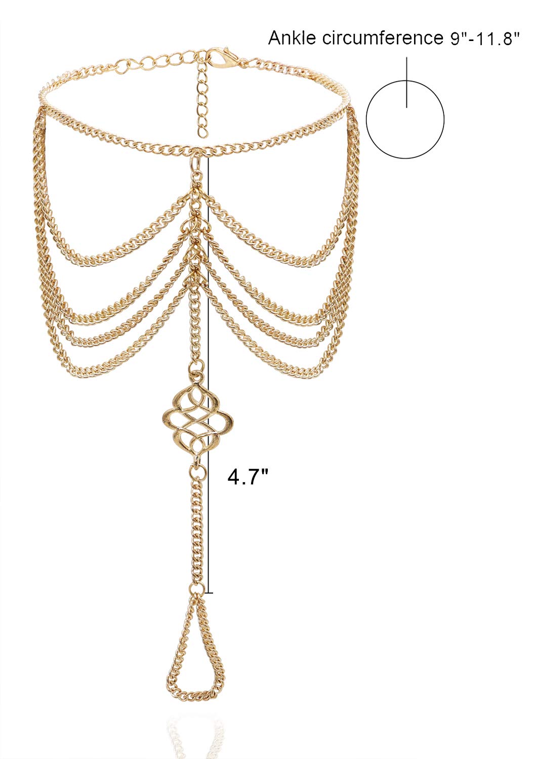 Bienvenu 2 PCS Multi Chain Beach Tassels Anklet Chain Bracelet Barefoot Sandals Foot Jewelry