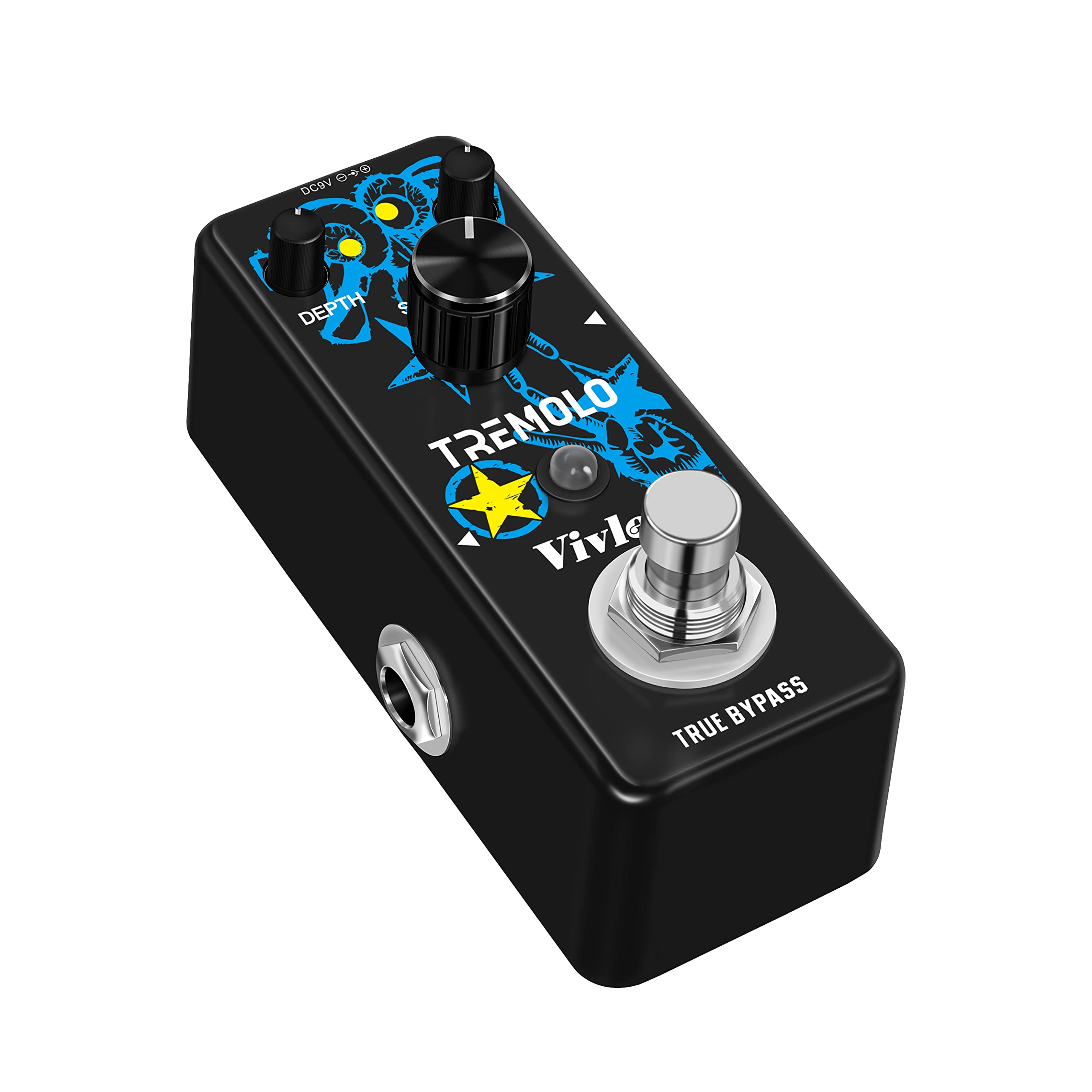 Vivlex LEF-327 Vibe Vibrato Tremolo Trill Pedal Classic Optical Mini Analog Trelicopter Guitar Effects Stompbox for Electric Guitar True Bypass Footswitch
