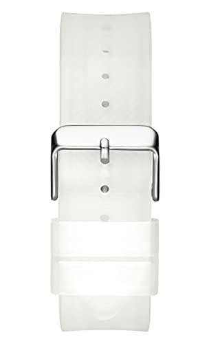 GUESS Men Stainless Steel Quartz Watch with Plastic Strap, White, 24 (Model: GW0203G1)