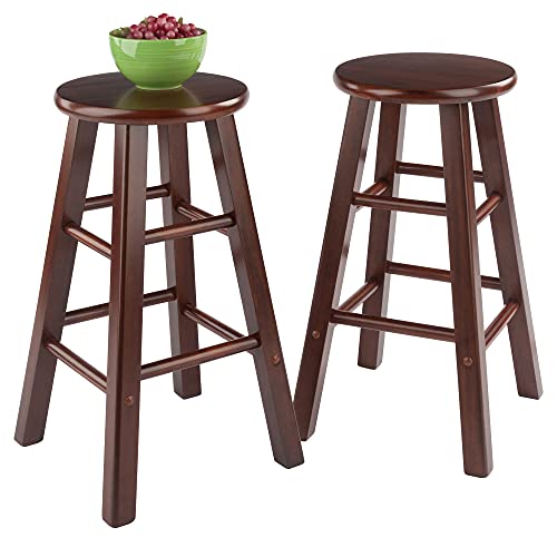 Winsome Wood Element Counter Stools, 2-Pc Set, Walnut, 24