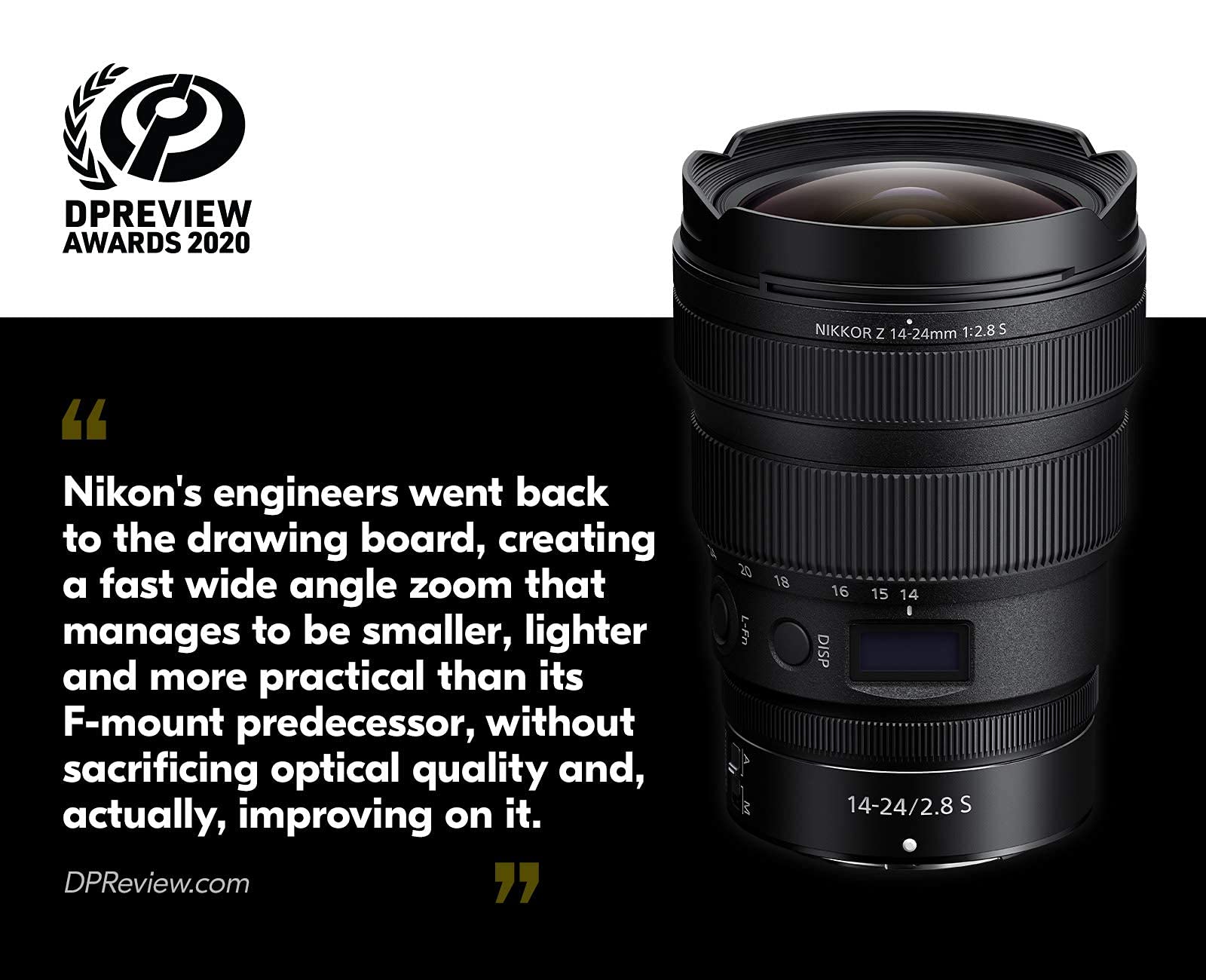 NIKON NIKKOR Z 14-24mm f/2.8 S Ultra-Wide Angle Zoom Lens for Nikon Z Mirrorless Cameras (Renewed)