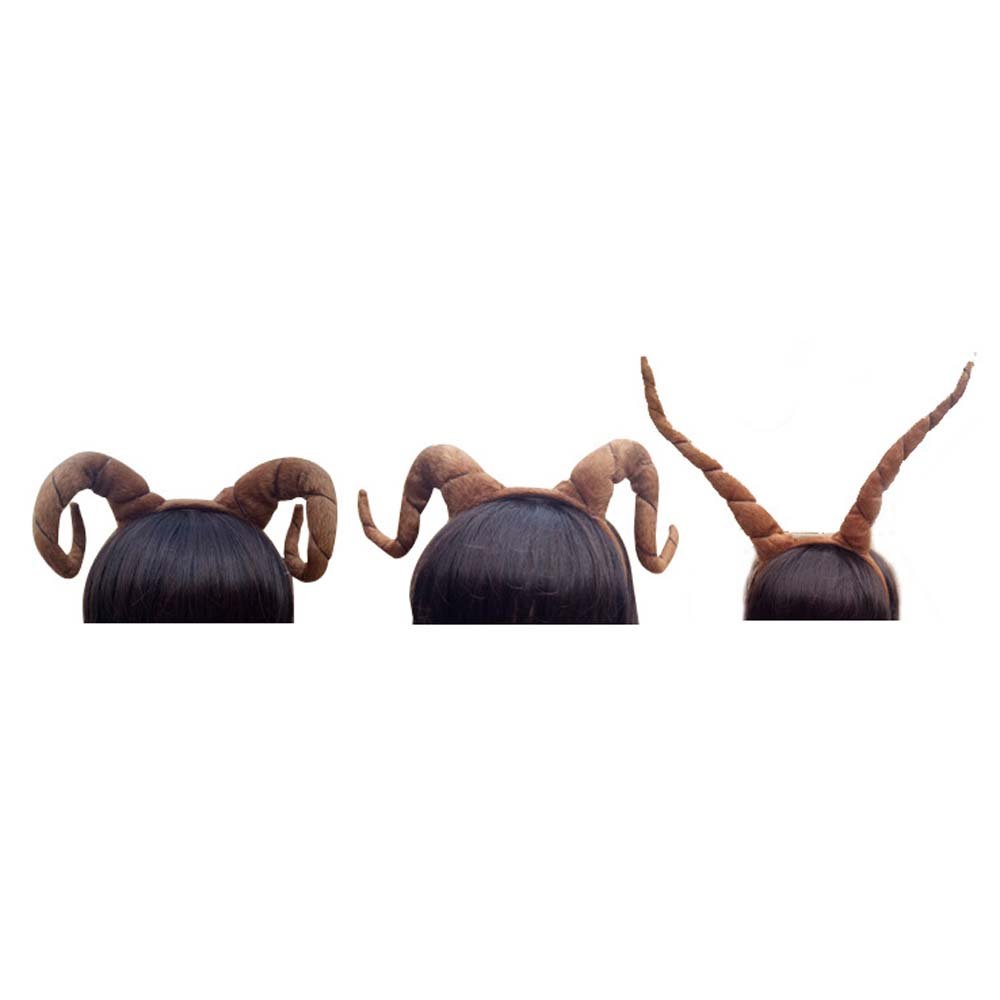 pagreberya Ram Horns Headband, Cosplay Horns, Costume Horns, Goat Horns, Antelope Horns, Brown