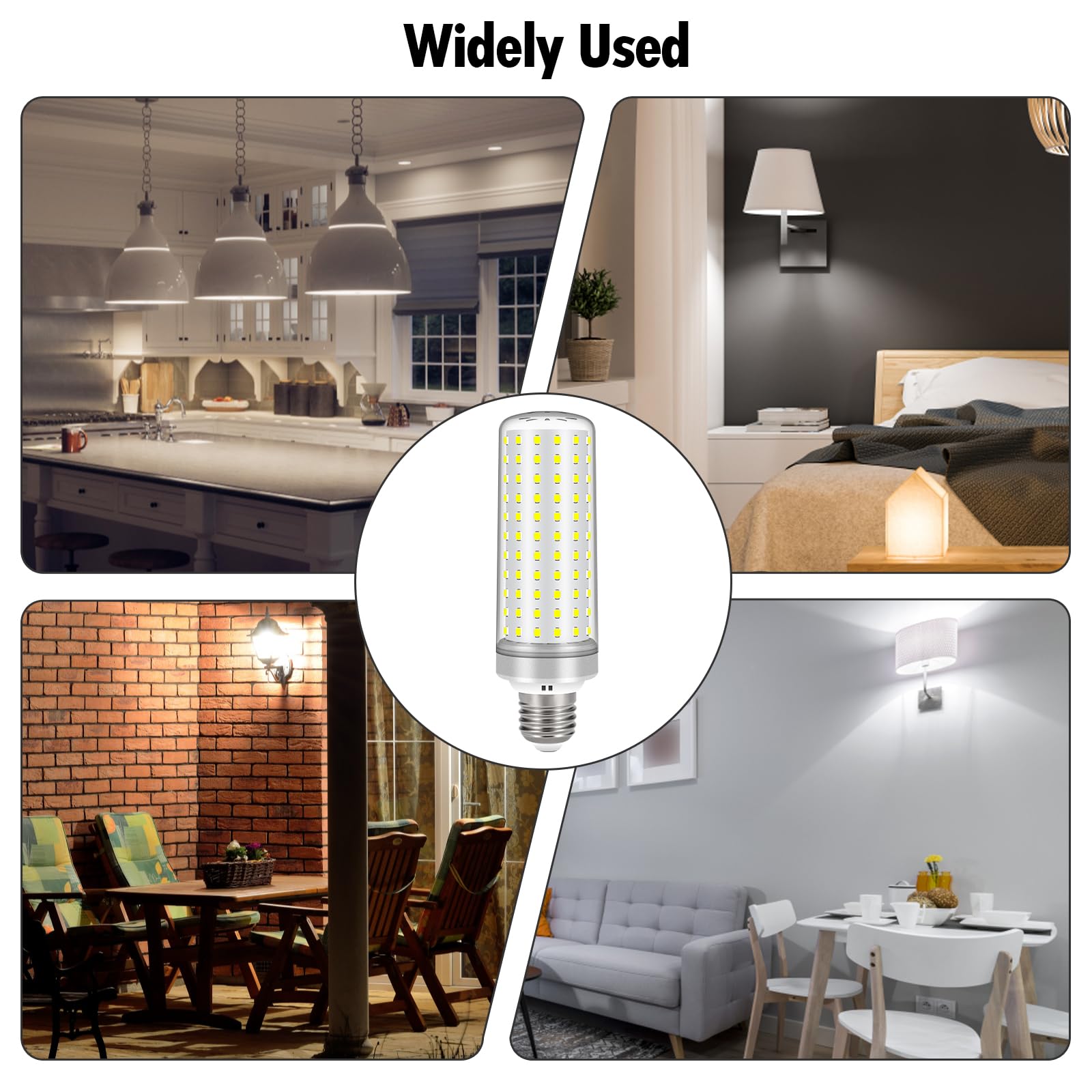 E26 LED Bulbs, 40W LED Light Bulbs Equivalent 400W, 6000K Daylight White, Not Dimmable, AC 85-265V, E26 Light Bulbs (4 Pack)