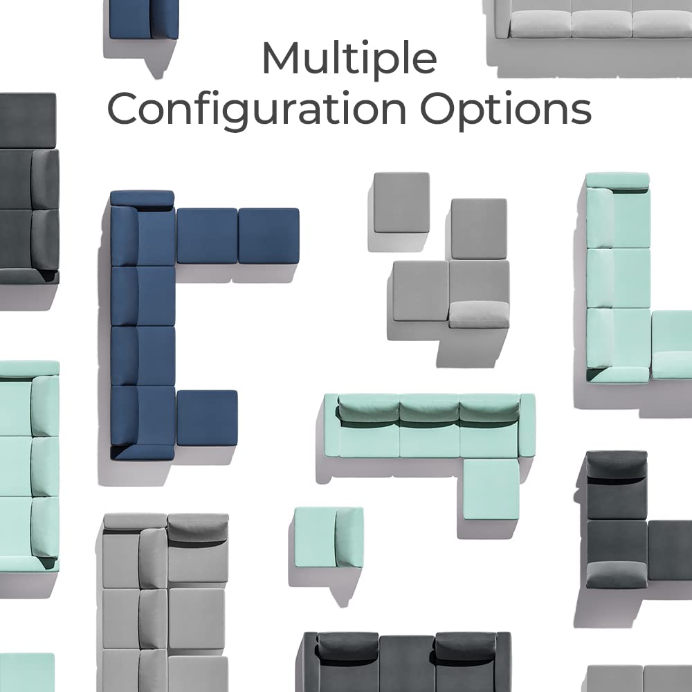 LINSY HOME Modular Sectional Sofa with Storage, Washable Sectional Couch, Covers Changeable, Single Couch Modular Chair to Extend Your Sofa, Dark Grey