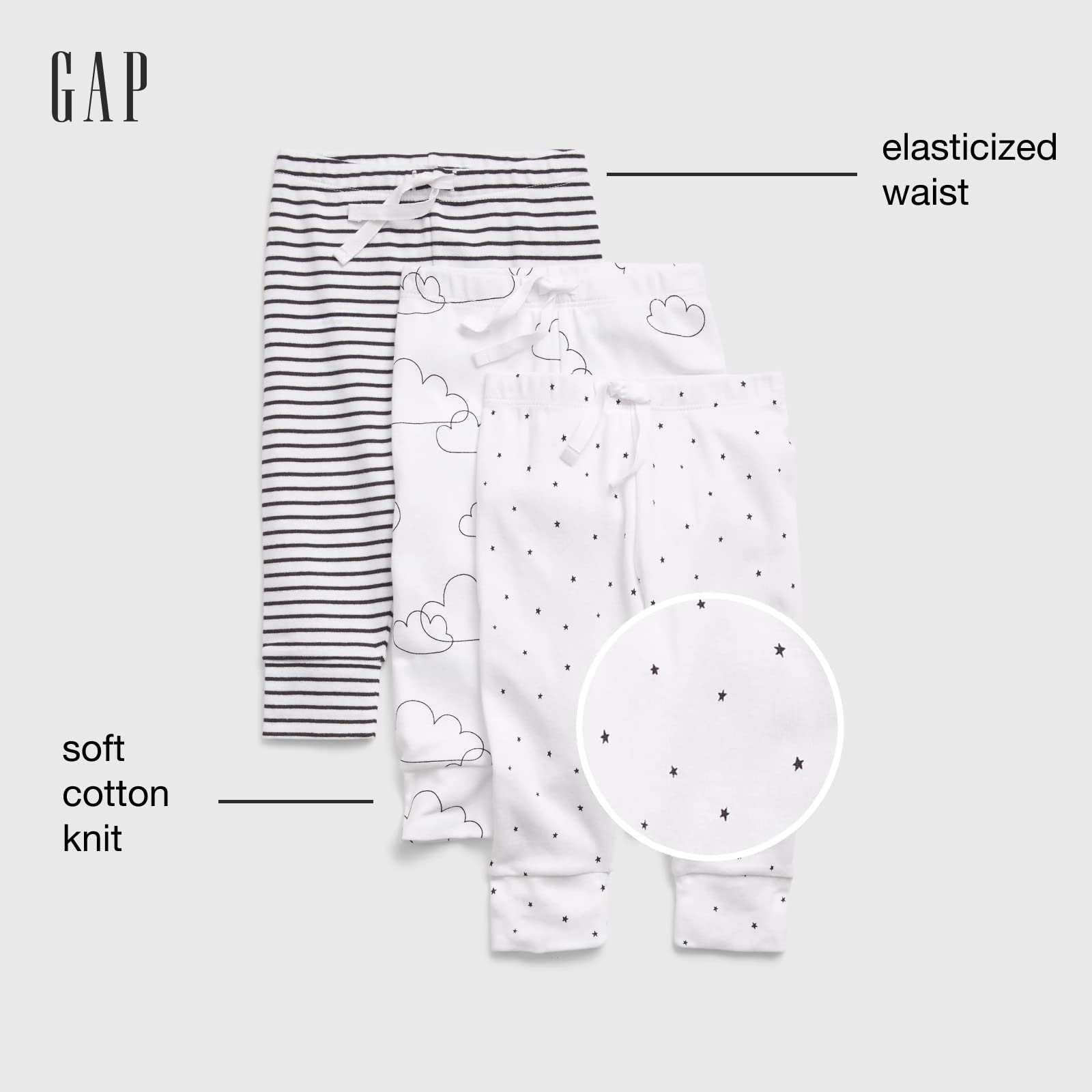 GAP Unisex Baby First Favourite Pull-on Pants Leggings, Oatmeal Heather, 0-3 Months US
