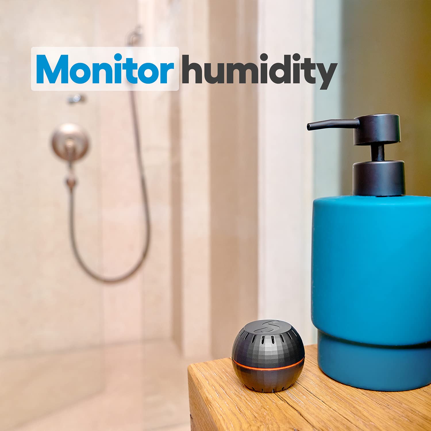 Shelly H&T - Black, Humidity and Temperature Sensor, Compact Size, Smart WiFi, Hygrometer Monitor, Home Automation iOS Android Application, Over 1 Year Battery, 4 Pack