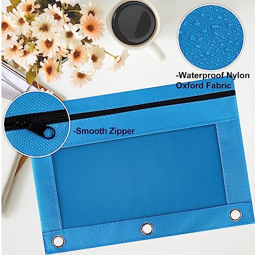 Gloween 6 Pack Binder Pencil Pouches for 3-Ring Notebook Binder, Fabric Pencil Pouches Cases Pockets Bags for Home/Office/School Suppliesā¦