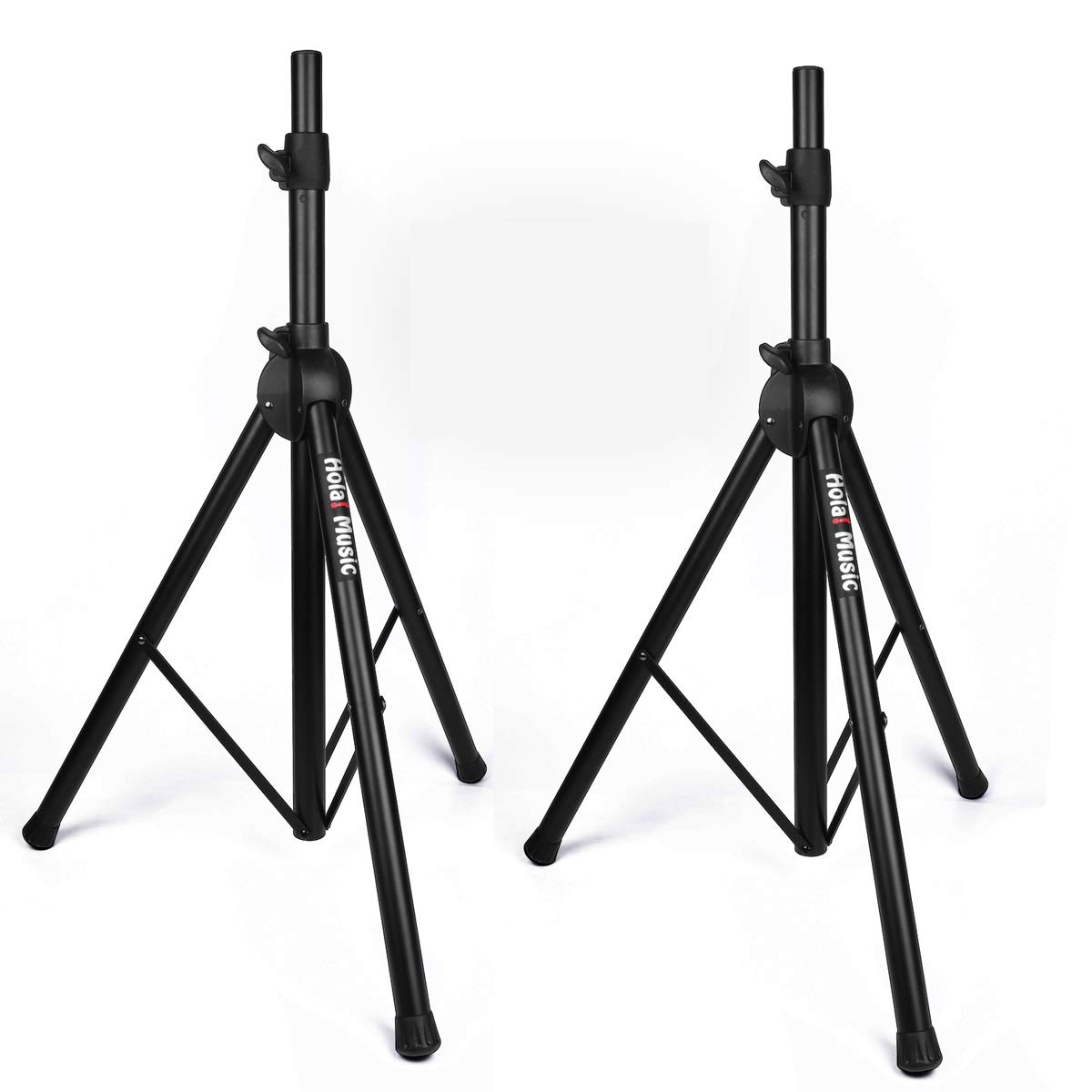 Pair of PA Speaker Stands by Hola! Music, Professional Heavy-Duty Tripod Structure, 4-6ft Adjustable Height, Model HPS-500PA