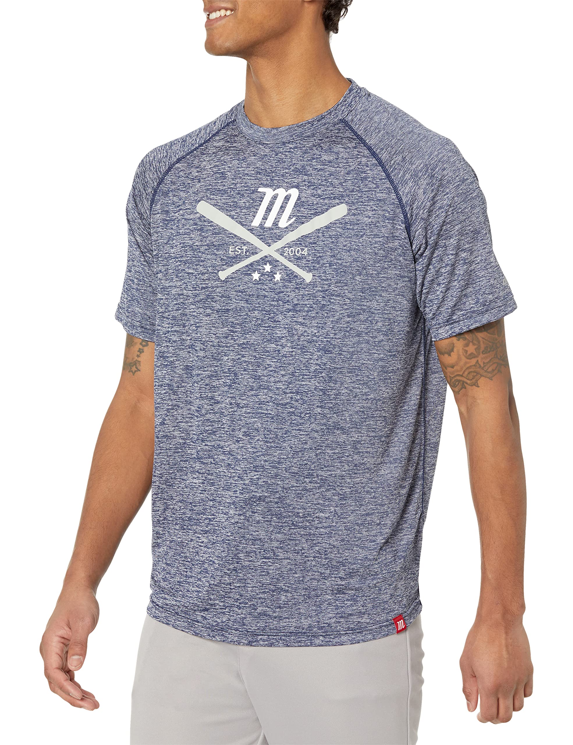 Marucci Men's Crossover Marled TEE Navy Blue