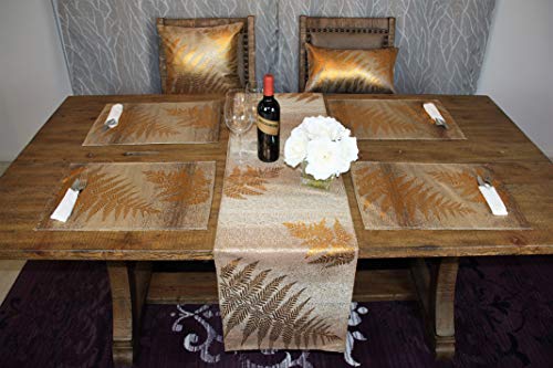 Gold Metallic Throw Pillow with Foil Leaf Design Case + Insert Gold Throw Pillow