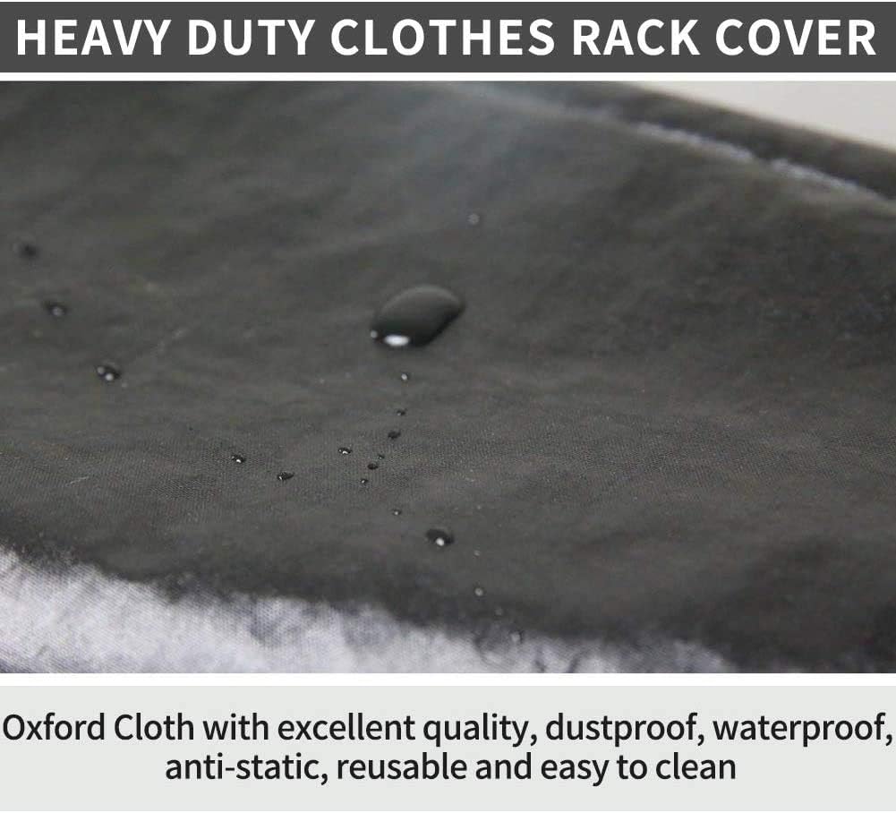 Garment Rack Cover (Clothes Rack Not Included),59" Clothes Rack Cover for Storage,Hanging Clothing Protectors Wardrobe Cover,Waterproof Garment Cover with Double Zippers for Easy Access