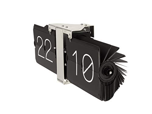 Karlsson Flip Clock No Case Black, Chrome Stand, Steel, 8.5 x 36 x 14 cm