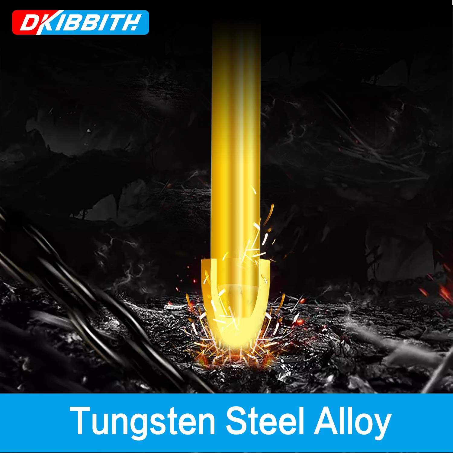 Masonry Drill Bits Set for Tile Glass Ceramic Brick Wood, 10 pcs Diameter 1/8 to 1/2 Inch Drilling Bits with 1/4 Hex Shank, Gold,