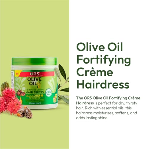 ORS Olive Oil Fortifying Cream Hair Dress Infused with Castor Oil for Strengthening 6 Ounces
