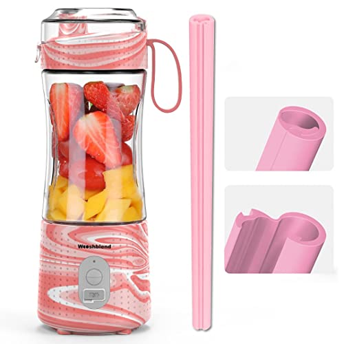 Wooshlend Portable Blender for Shakes and Smoothies with Snap-open BPA FREE silicon straw
