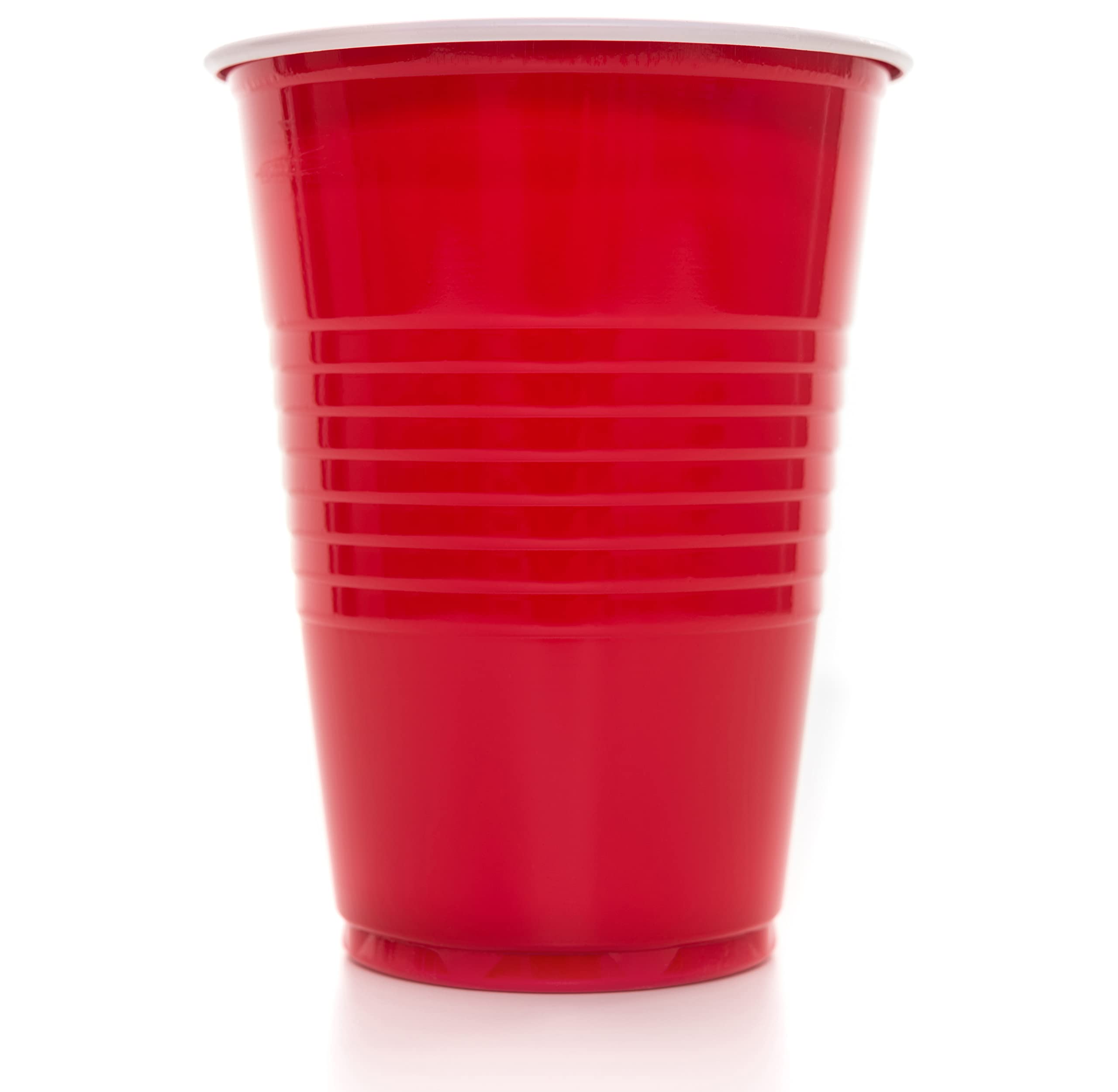 Bluetable Red Plastic Cups 16 oz Party Cup – 100 Count Bulk Red Thick Heavy Duty Cups Disposable 16 Ounce Big Drinking Cups for Pong Games Large 16oz cups [100 Pack]