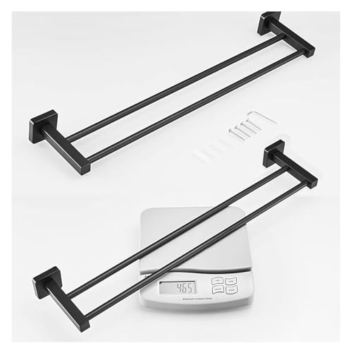 Towel Racks Wall Mounted Towel Rails,Bath Double Towel Storage Rack Towel Bar Space Aluminum Towel Rod for Bathroom or Kitchen, Bathroom Hardware/50Cm (Size : 60Cm)