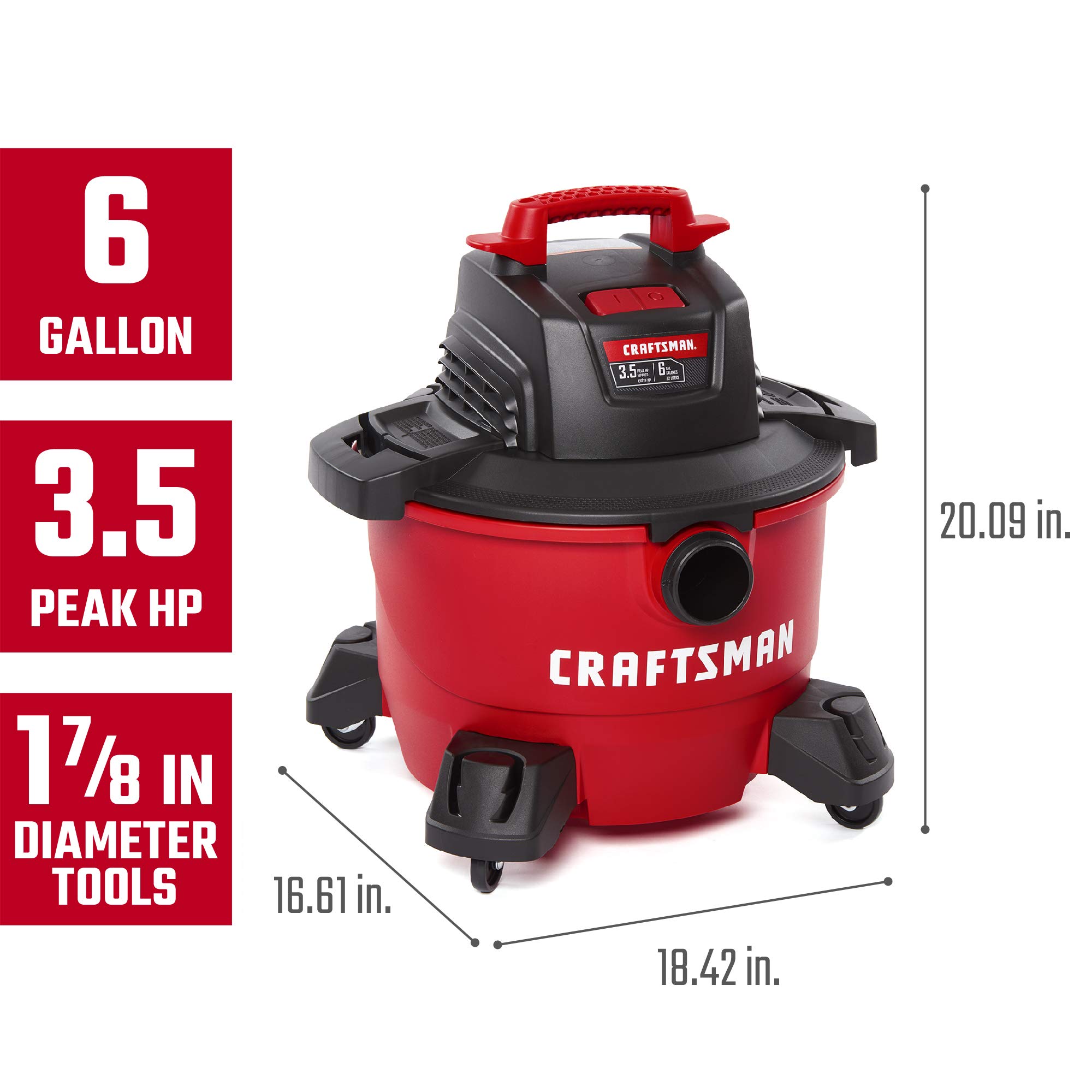 CRAFTSMAN 3" X 21" Belt Sander with 6 Gallon 3.5 Peak HP Wet/Dry Vac, Portable Shop Vacuum (CMEW213AM & CMXEVBE17584)