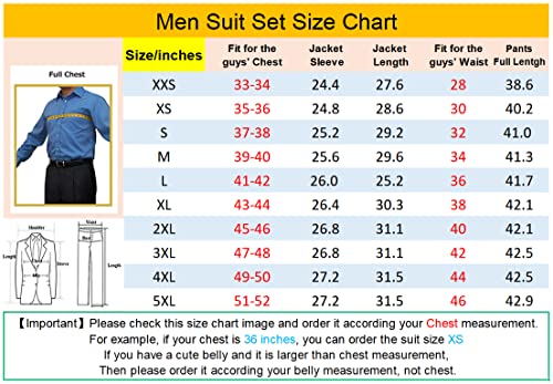 Big and Tall Mens Tuxedo Suits Slim Fit 3 Piece Formal Skinny Wedding Tux Ginger