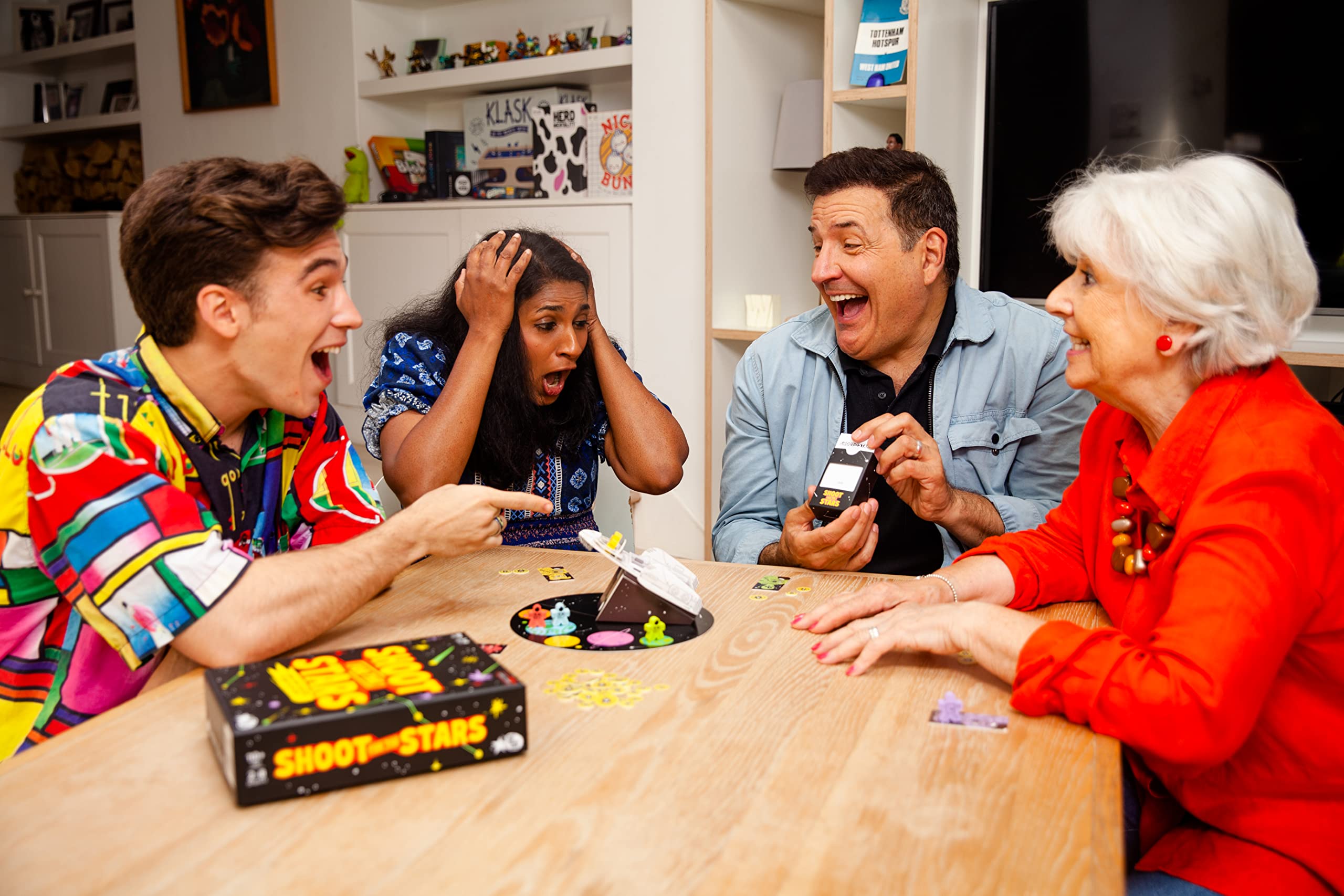 Shoot for The Stars — The Rocket-Powered Trivia Game for Adults and Family — Board Games for Teens, Kids and Aliens Alike