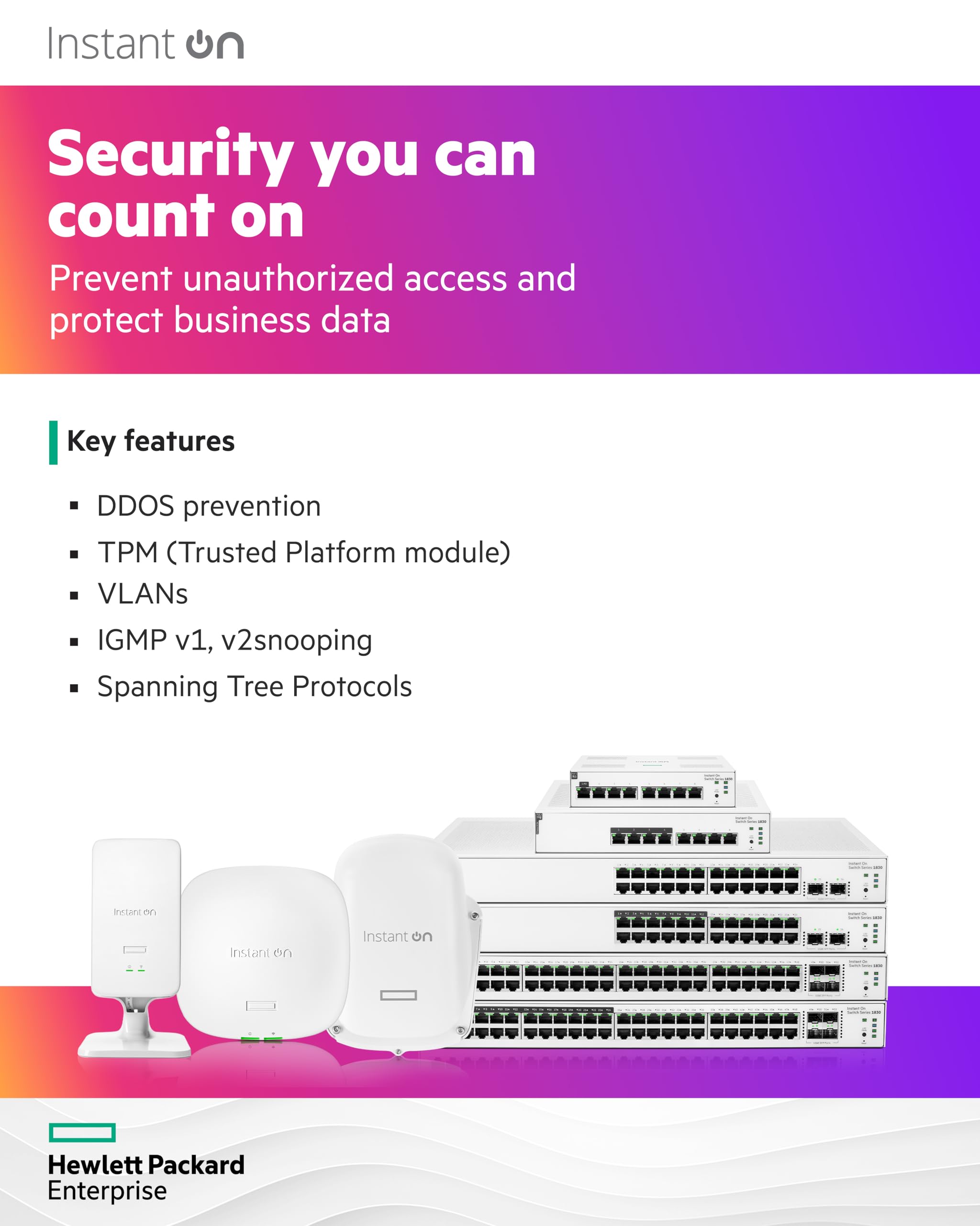 HPE Networking Instant On Switch Series 1830 48-Port Gb Smart-Managed Layer 2 Ethernet Switch with PoE | 48x 1G | 4X SFP | 24x CL4 PoE (370W) | Fan-Less | US Cord (JL815A#ABA)