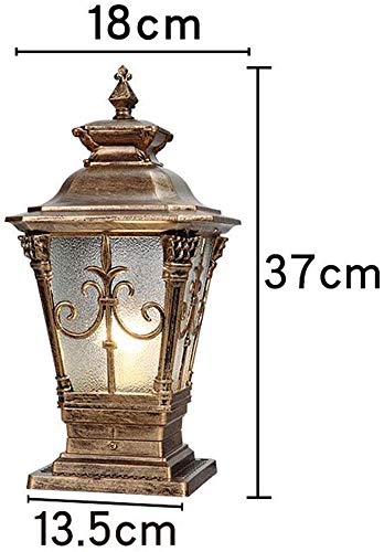 WANGYONGXIANG E27 Outdoor Post Lights,Solar Fence Doorpost Lamp, Outdoor Waterproof Courtyard Wall Courtyard Pillar Villa Gate Lamp,Aluminum Pillar Door Garden Park Home Decorative Lighting Post Light