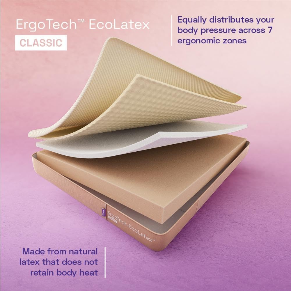 Wakefit Natural Latex Mattress | Medium Firm Mattress with EcoLatex Cooling Technology, ShapeSense Technology, AeroTek Fabric Technology | Twin Size (75x39x10, Mattress in A Box)