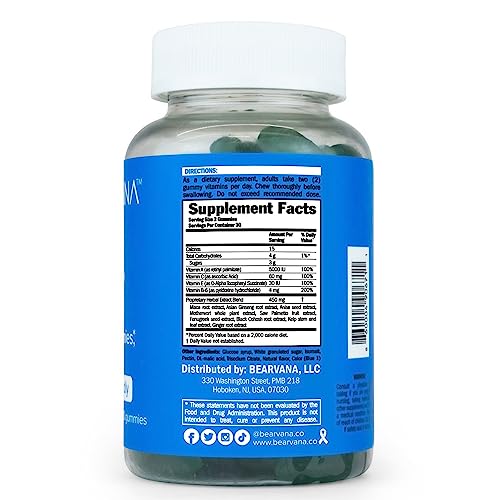BEARVANA Bum Support Gummies for Women | Workout Enhancement | Berry Flavored | Multivitamins | Natural Botanical Blend | Tone Curves | Boost Confidence | Women’s Fitness Supplement (60 Count)