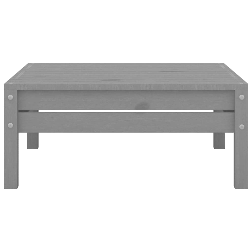 vidaXL Gray Solid Wood Pine 3-Piece Patio Lounge Set - Garden Furniture, Outdoor Seating Arrangement, Modular Design, Easy to Assemble, Includes Two Middle Sofas and a Table