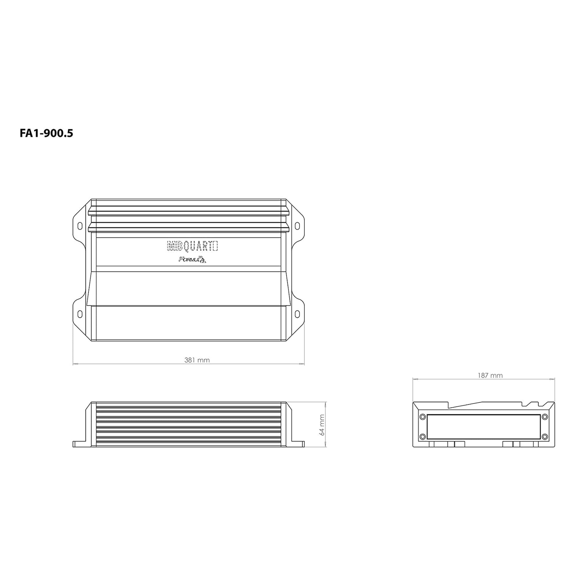 MB Quart FA1-900.5 5 Channel Car Audio Amplifier (Black) - Class SQ Amp, 900-Watt, Variable Electronic Crossover, LED System Protection, Heavy Duty Connections, Bass Remote Included