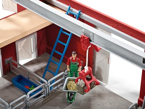 Schleich Red Barn Playset with Cows, Farmer, Tractor, and Farm Life Accessories - 27-Piece Set for Kids Ages 3+