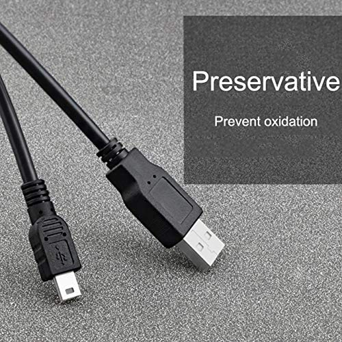 SAITECH IT 2 Pack USB 2.0 A to Mini 5 pin B Cable for External HDDS/Camera/Card Readers/MP3 Player-Black -35cm(1 feet)