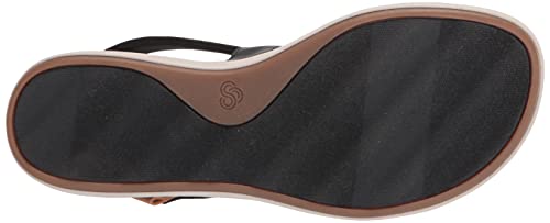 Clarks womens Eliza Mae Sandal, Black Textile, 8.5 US