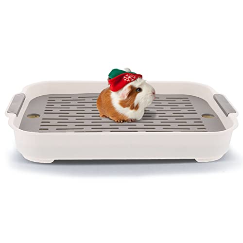 kathson Rabbit Litter Box Guinea Pig Training Litter Box Pet Toilet Potty Tray Small Animals Small Corner Litter Pan for Bunny Hamster Ferret Chinchilla Hedgehog(Writer)