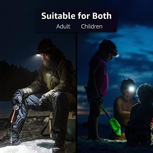 Lepro LED Headlamp Flashlights, 1500Lux Head Lamp with 6 Lighting Modes and Red Light, IPX4 Waterproof Headlamp for Camping Hiking Backpacking Fishing, Adjustable Headband Suit for Adults Kids