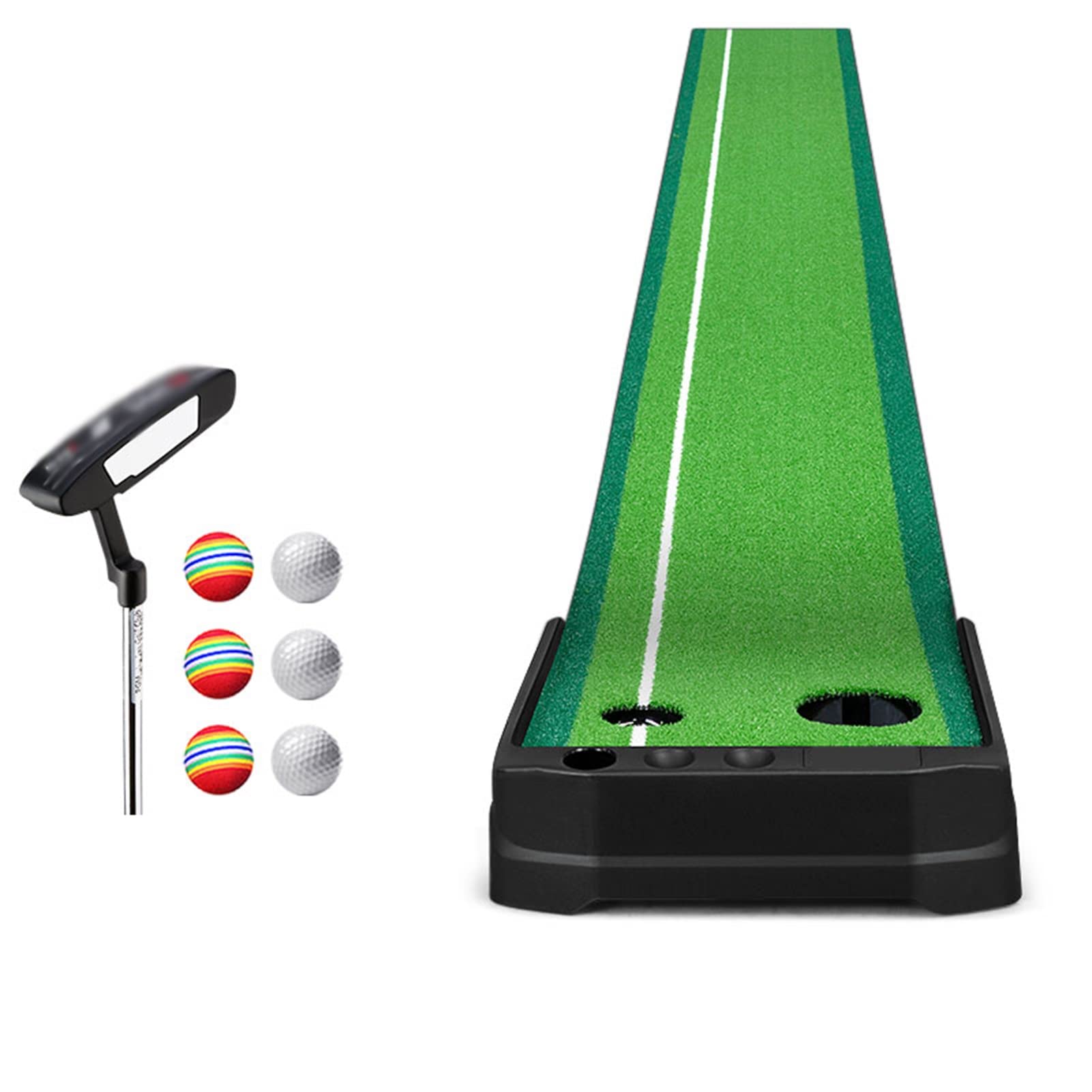 cghhome Golf mat, Indoor Golf Putting Practice, Home Simulation Turf Golf Training Blanket, Portable Mini Set, All-Round Electric Ball Return, Professional Golf Practice Equipment (Color : 2, Size :