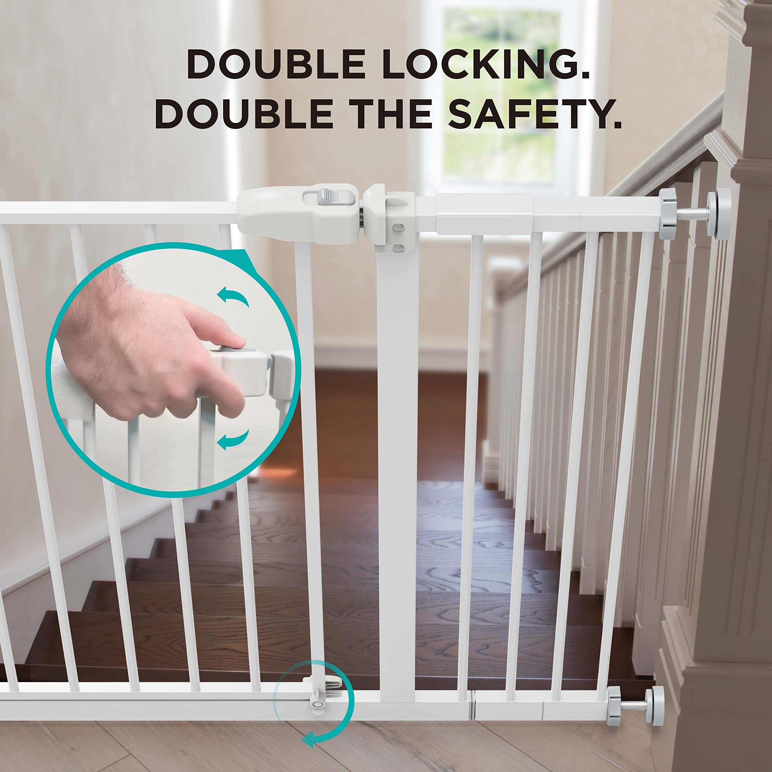 Ciays 29.5" to 57.1", 30-in Height Dog Gate Extra Wide Puppy Gate for Doorways Gate, Bonus Kits, White