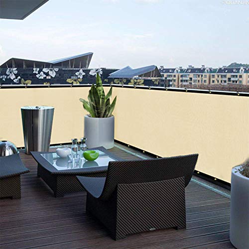 DearHouse Balcony Privacy Screen Cover, 3.5ft x16.5ft Privacy Screen Balcony Shield for Porch Deck Outdoor Backyard Patio Balconys, Includes 35 pc Cable Ties