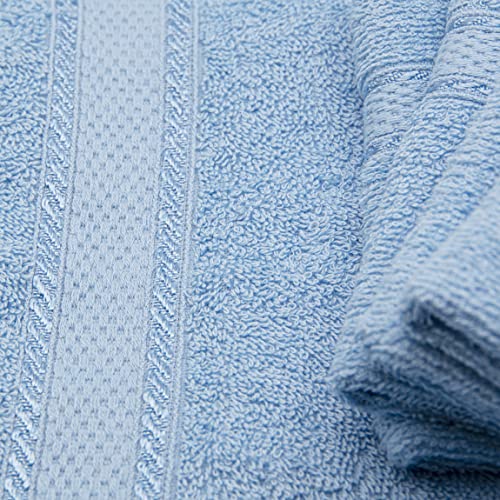 Gold Coast Egyptian Cotton Cottage Blue Bath Sheet and 4 Washcloths Set