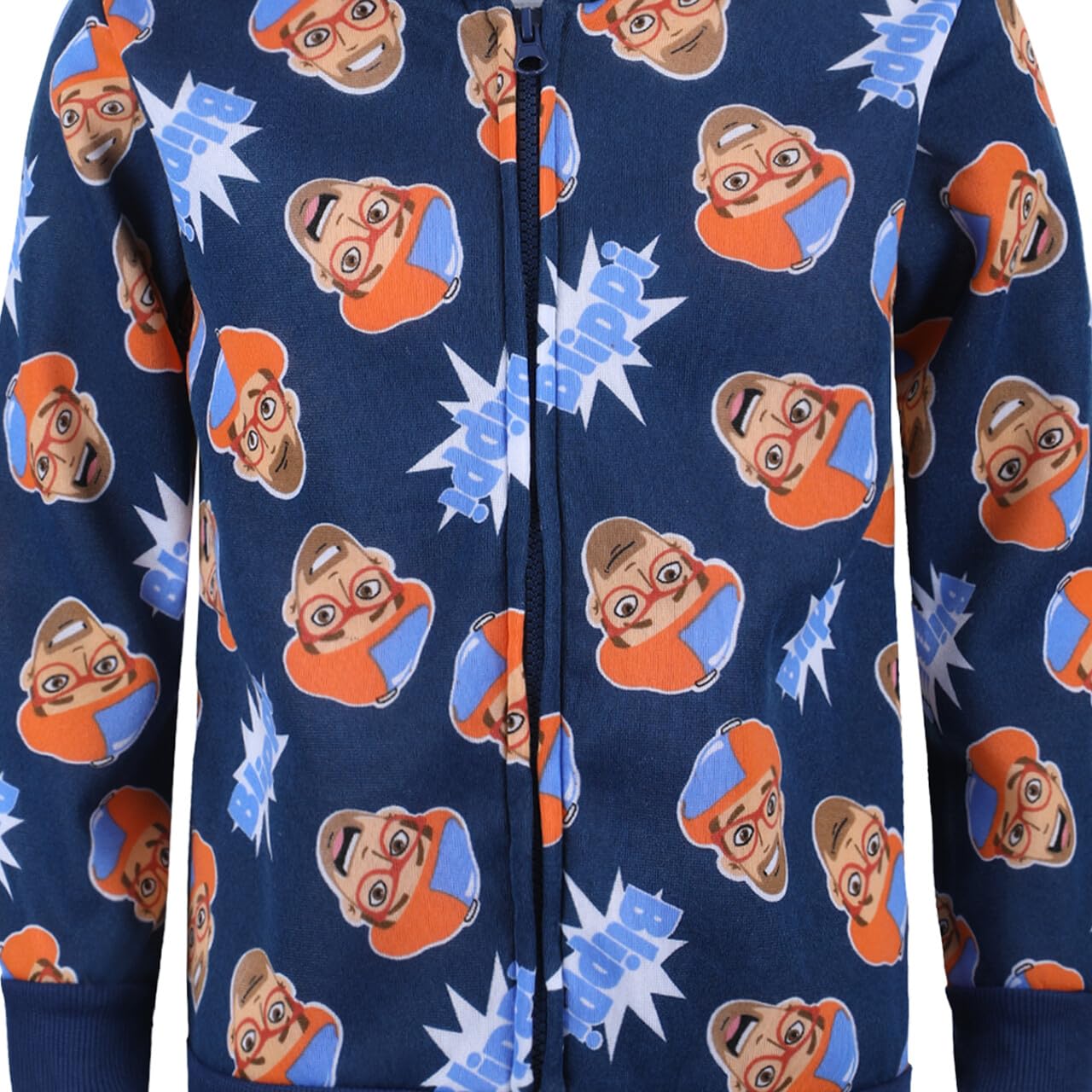 Blippi Boys Zip Up Hoodie and Pullover Hooded Sweatshirt for Toddlers and Big Kids Navy