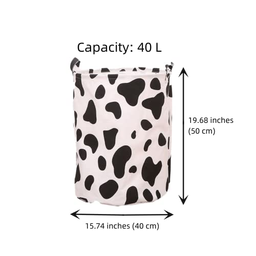 Collapsible Laundry Basket, 40L Laundry Hamper, 100L Closet Organizer, Canvas Clothes Toys Storage (White Set)