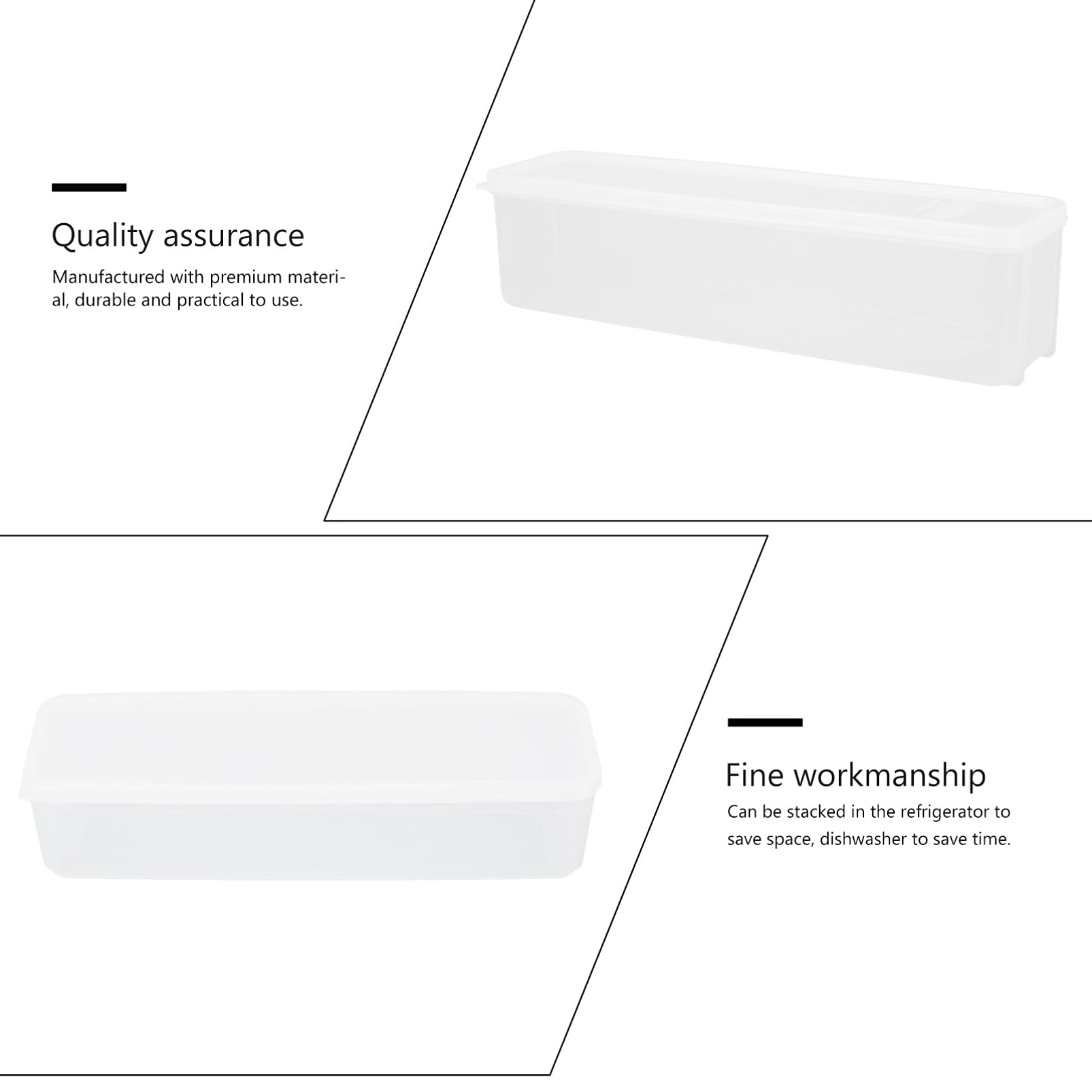 Cabilock 2pcs Noodle Preservation Box Food Containers Refrigerator Storage Bins Pasta Container Containers for Food Clear Drawer Spaghetti Seal White Food Grade Pp Snack Box