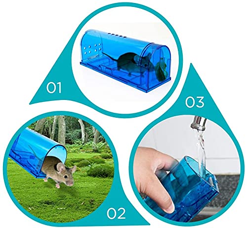 Mouse Traps, Humane Mouse Trap, Easy to Set, Mouse Catcher Quick Effective Reusable and Safe for Families (2)