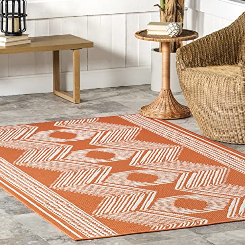 nuLOOM Ranya Tribal Indoor/Outdoor Area Rug, 8' x 10', Orange
