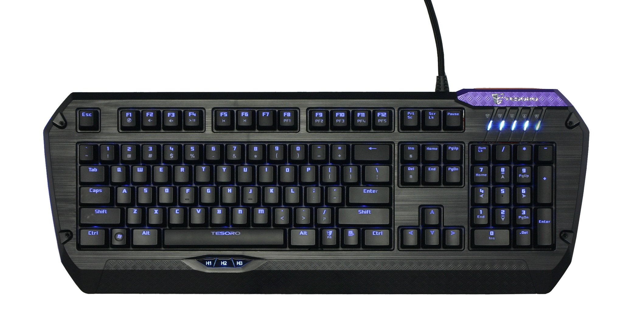 Tesoro Lobera Supreme G5NFL Red Mechanical Switch USB Hub Full Color RGB LED Backlit Side Illuminated Mechanical Gaming Keyboard TS-G5NFL (B) RD