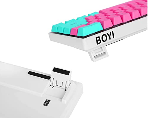 BOYI 60% Mechanical Keyboard,BOYI 61 Key Mini RGB Cherry MX Switch PBT Keycap 60% RGB Mechanical Gaming Keyboard (Cherry MX Blue, BOYI Mini Color 4)