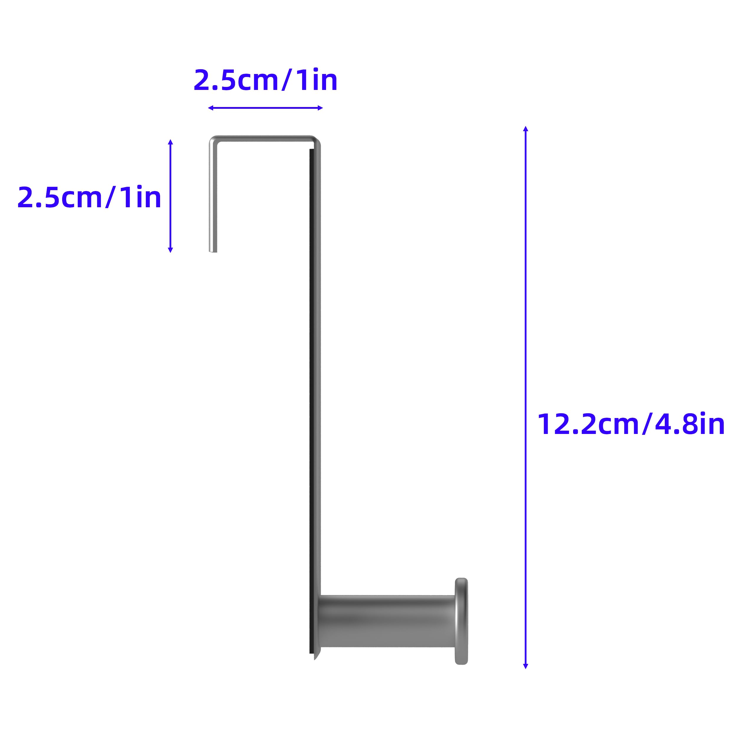 Qflushor Over The Cabinet Door Hooks, Towel Hanger for Bathroom, Cupboard, Kitchen Towel Hook Over Cabinet Door, Over Cabinet Towel Hook Kitchen, Silver 2 Pack