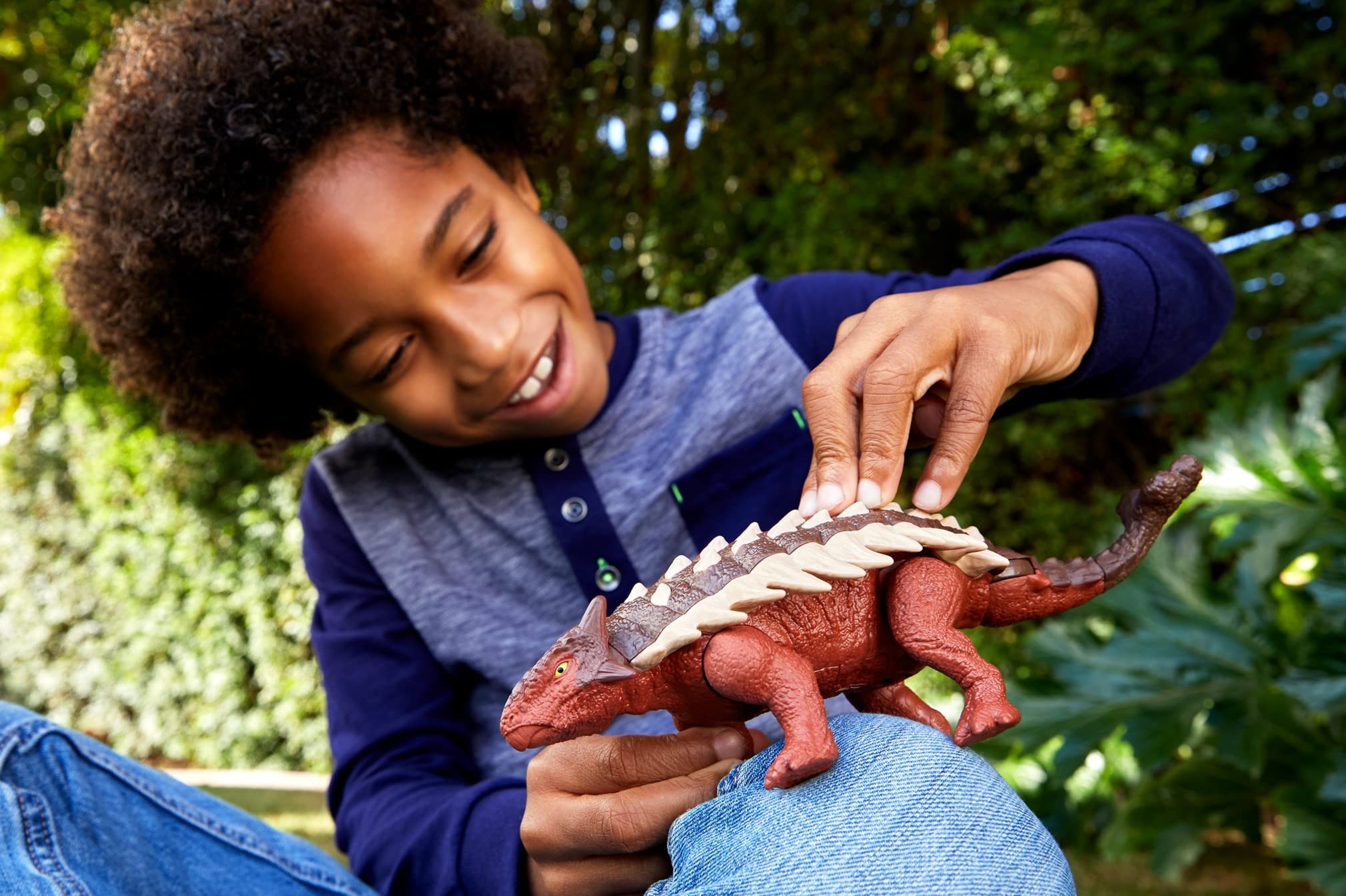 Mattel Jurassic World Dominion Roar Strikers Dinosaur Action Figure with Roaring Sound & Attack Action, Ankylosaurus Dino Toy Includes Digital Play